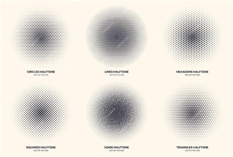 Premium Vector Different Variations Halftone Texture Set Abstract Geometric Circular Pattern