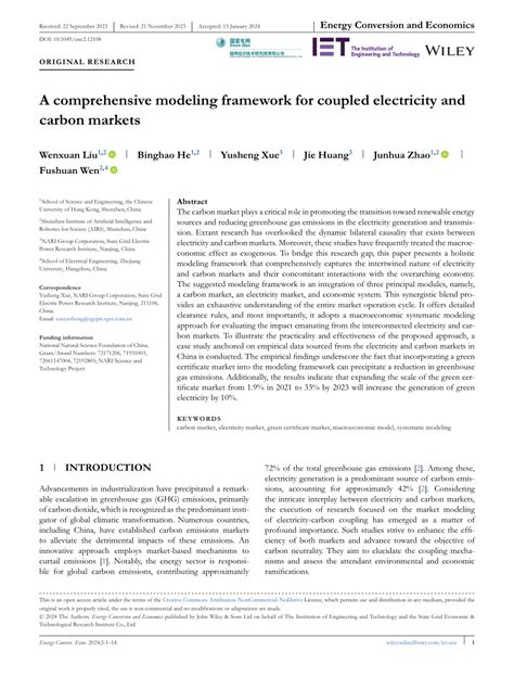 Pdf A Comprehensive Modeling Framework For Coupled Electricity And