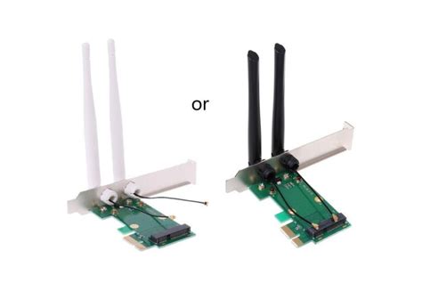Placa De Rede Sem Fio Wifi Mini Pci E Express Para Pci E Adaptador 2 Antena Externa Pc Com O