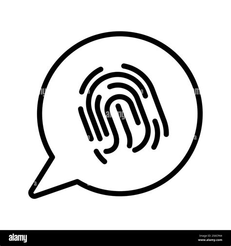 Fingerprint Isolated Line Icon Vector Thumbprint Scan For Phone Security Smartphone Access