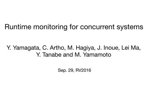 Pdf Runtime Monitoring For Concurrent Systems · Runtime Monitoring