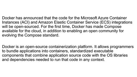 Docker Announces Open Source Compose For Aws Ecs And Microsoft Aci Ppt