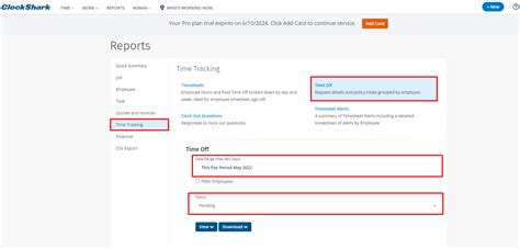 Using The Time Off Report