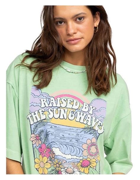 Roxy Sweet Shine Oversized T Shirt In Zephyr Green Myer