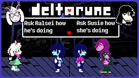 Ask Susie Vs Ask Ralsei Dialogue Options Deltarune Chapter 3 Youtube