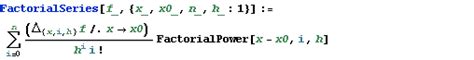 Compute Factorial Power Series Approximations