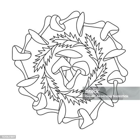 어린이를위한 색칠 공부 페이지 버섯 만다라 흑백 핸드 그린 흑백 벡터 일러스트레이션 0명에 대한 스톡 벡터 아트 및 기타 이미지 0명 가을 검은색 Istock
