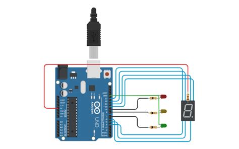 Circuit Design Traffic Light With Seven Segment Tinkercad