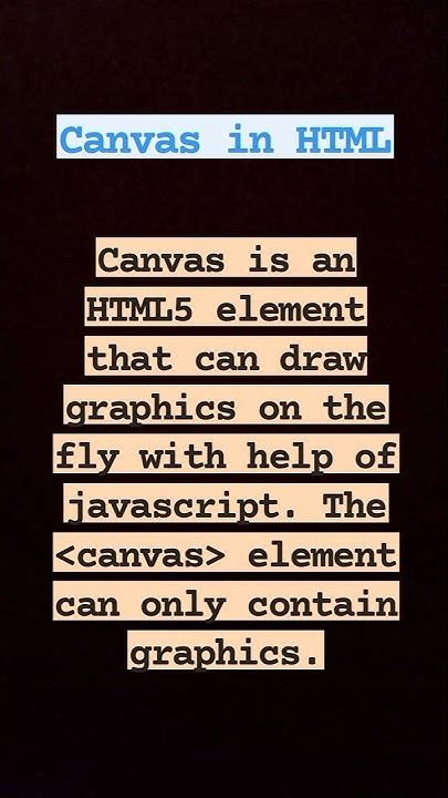 Canvas In Html 👆 Htmlbeginners Htmltutorial Htmlcode Htmlcssjavascript Interviewtips Youtube