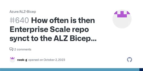how often is then enterprise scale repo synct to the alz bicep repo · issue 640 · azure alz