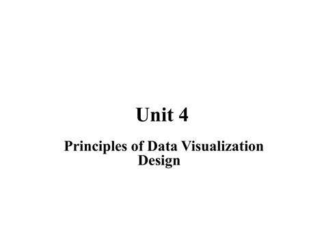 SOLUTION Data Analysis Visualization Unit 4 Principles Of Data