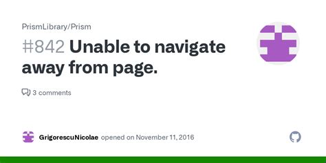 Unable To Navigate Away From Page · Issue 842 · Prismlibraryprism
