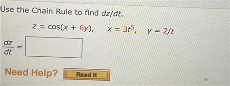solved use the chain rule to find dzdt dzdt need help