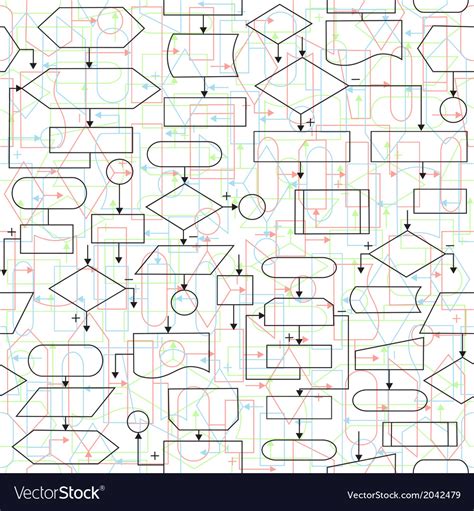 Flowchart Diagrams Seamless Pattern Royalty Free Vector