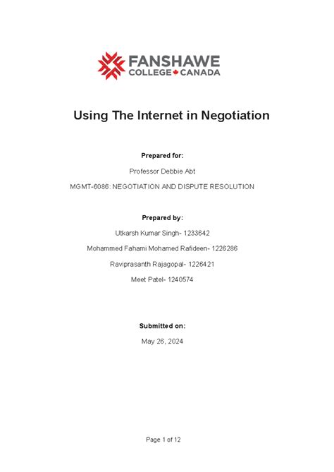 Group 8 Module 2 Using The Internet In Negotiation F Page 1 Of 12