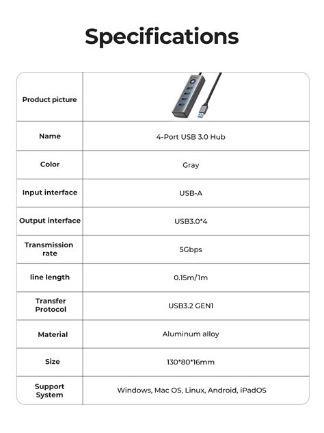 Orico USB 3 0 Hub 4 Cổng Cắm Và Chạy Ổ Cắm Mini Bộ Chia USB 5Gbps Hub USB Tốc Độ Cao PDD4U