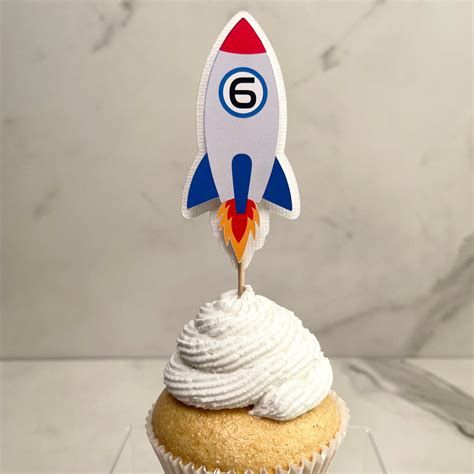 Rocket Cupcake Topper Rocket Topper Space Cupcake Topper Outer Space Outer Space Birthday Space