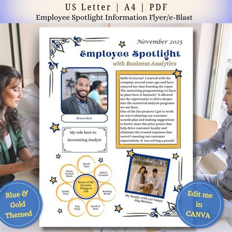 Employee Of Month Flyer Etsy