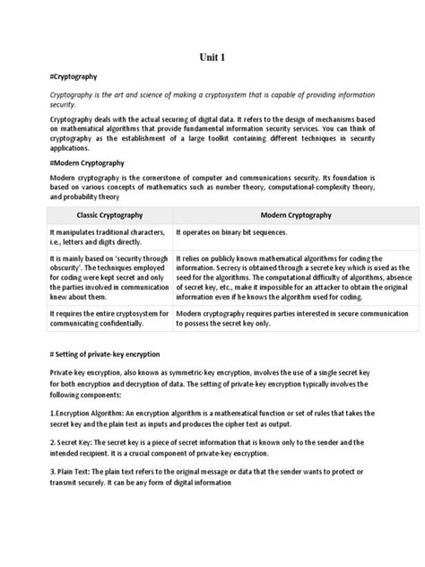 unit 1 pdf cryptography encryption