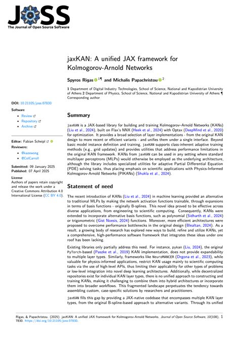 Pdf Jaxkan A Unified Jax Framework For Kolmogorov Arnold Networks