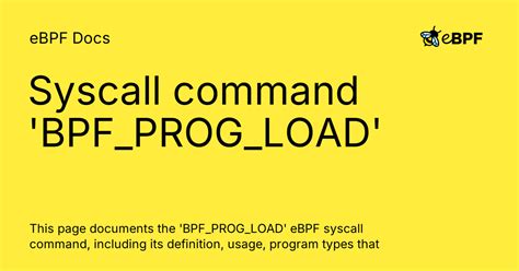 syscall command bpf prog load ebpf docs