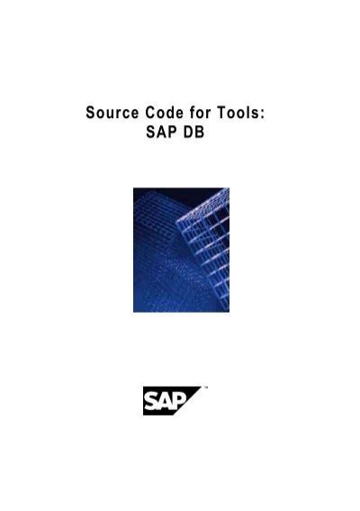 Source Code For Tools Sap Db