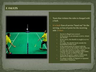 Rules And Regulations In Badmintonpptx