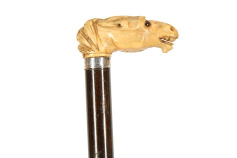 Lot 251 A Carved Marine Ivory Walking Cane 19th
