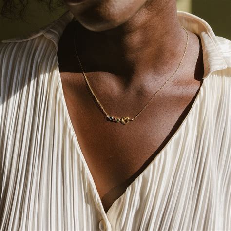 Custom Love Knot Birthstone Necklace Caitlyn Minimalist