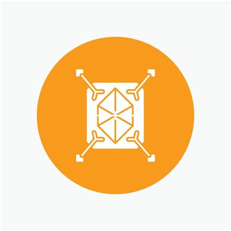 Object Prototyping Rapid Structure 3d White Glyph Icon In Circle Vector Button Illustration