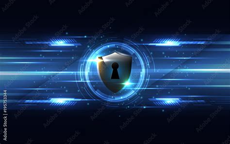3d Protected Guard Shield Security Concept Security Cyber Digital Abstract Technology Background