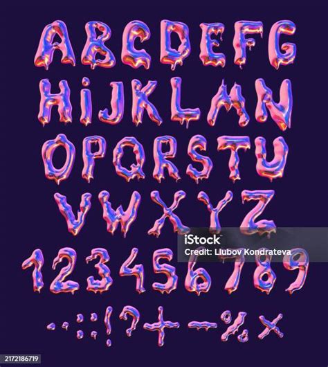 알파벳 볼륨 흐르는 그라디언트 문자 비문 바람이 잘 통하는 무지개 빛깔의 풍선 멜티 메탈릭 로고 포장 판촉물 및 웹 배너용 홀로그램 Y2k 2000 2009 년에 대한 스톡