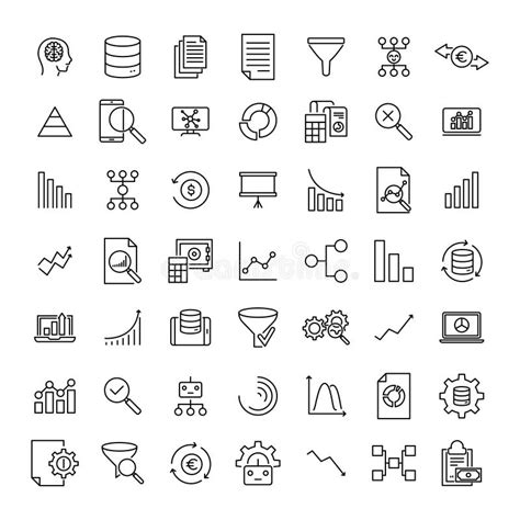 Premium Set Of Big Data Line Icons Stock Vector Illustration Of Link Graph 119815833