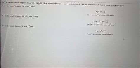 Solved Let Ybe A Random Variable In A Population Wy 60