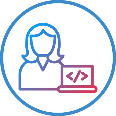 Premium Vector Vector Design Coder Woman Icon Style