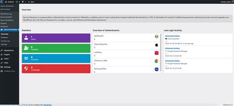 Secure Passkeys Wordpress Plugin