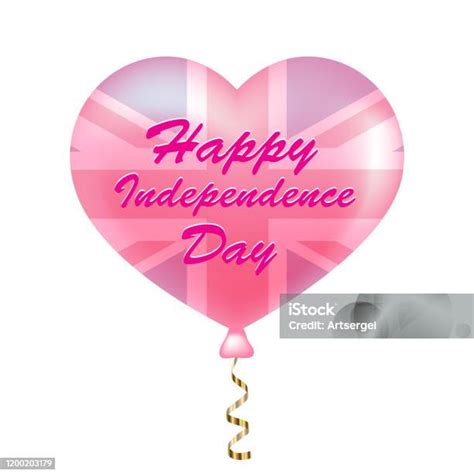 영국 행복 독립 기념일 인사말 카드입니다 하트 모양의 영국 국기 3차원 형태에 대한 스톡 벡터 아트 및 기타 이미지 3차원