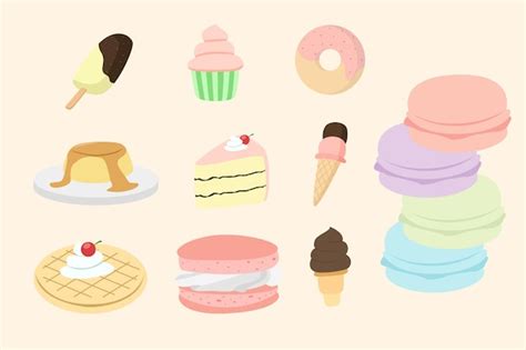 Premium Vector Dessert Flat Illustration