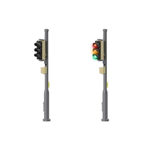 Evemodel 2pcs N Scale Traffic Signal Red Yellow Green Block Signal