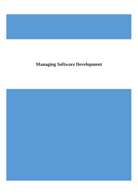 Managing Software Development Testing Configuration Management