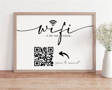 Wifi Sign QR Code Editable Wifi Sign Canva Template Printable Hosting Signs Sizes Hosting