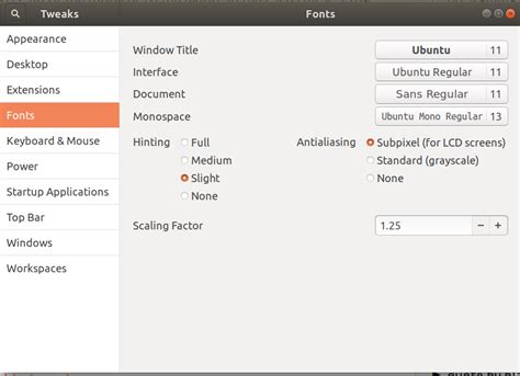 Fonts Customize Monitor Scaling In 1804 Ask Ubuntu