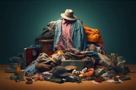 room clothes conceptual pile generate ai