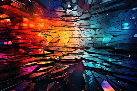 Vibrant Glitch Abstract Geometric Forms In Dynamic Distortion Stock Illustration Illustration