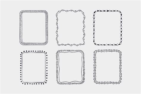 손으로 그린 낙서 프레임 컬렉션 조각 무료 벡터