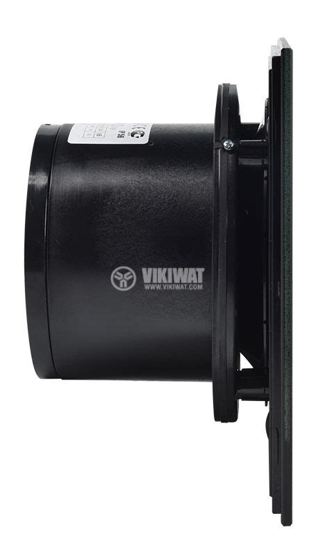 Вентилатор за баня с клапа ф100 квадрат черен мат ММp 06