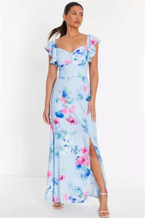 Blue Floral Maxi Dress Quiz Clothing
