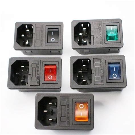 1pcs With 10a Fuse Rocker Switch Fused Iec320 C14 Inlet Power Socket Fuse Switch Connector Plug