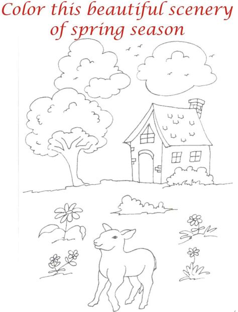 Beautiful Spring Season Drawing Easy Spring Season Scenery Drawing How To Draw Simple