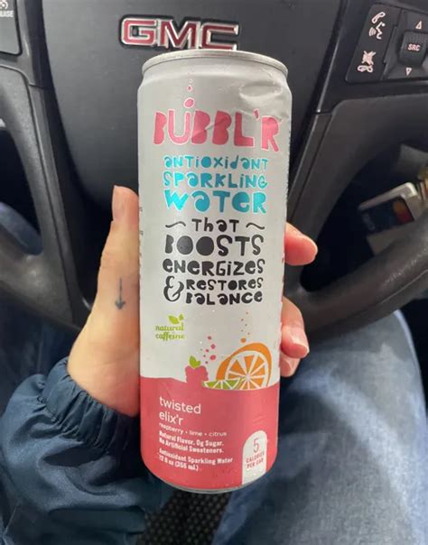 Bubblr Antioxidant Sparkling Water Twisted Elixr Raspberry Lime Citrus